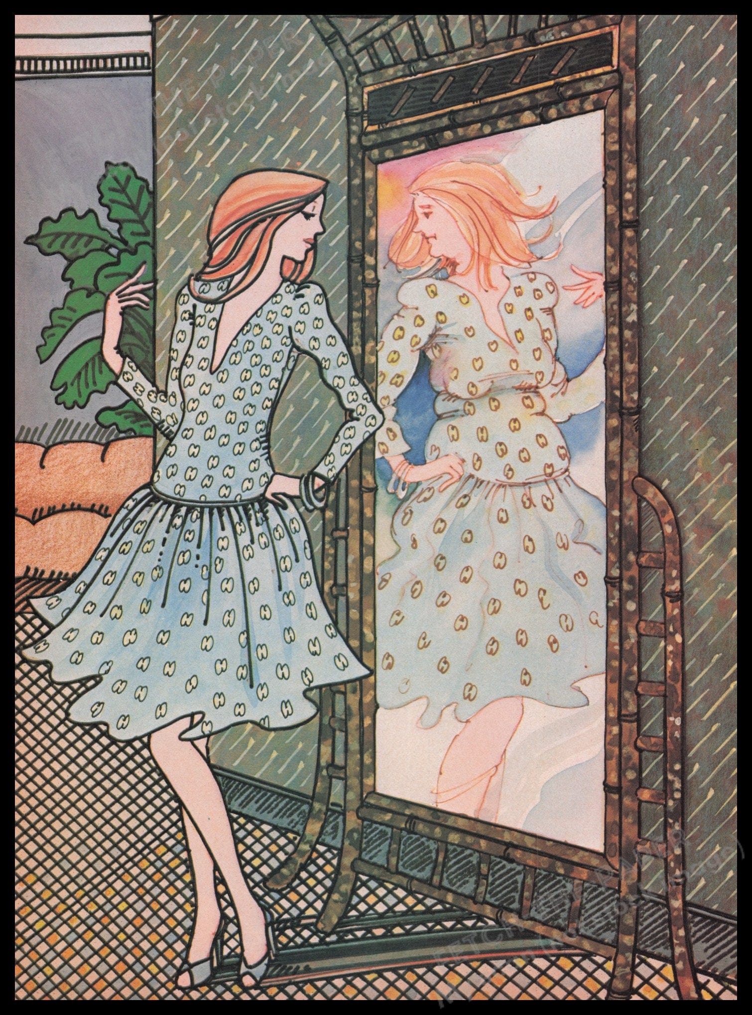 1980s Magazine Illustration by Werner Kappes "Self-Esteem" — Fetch-the-Paper