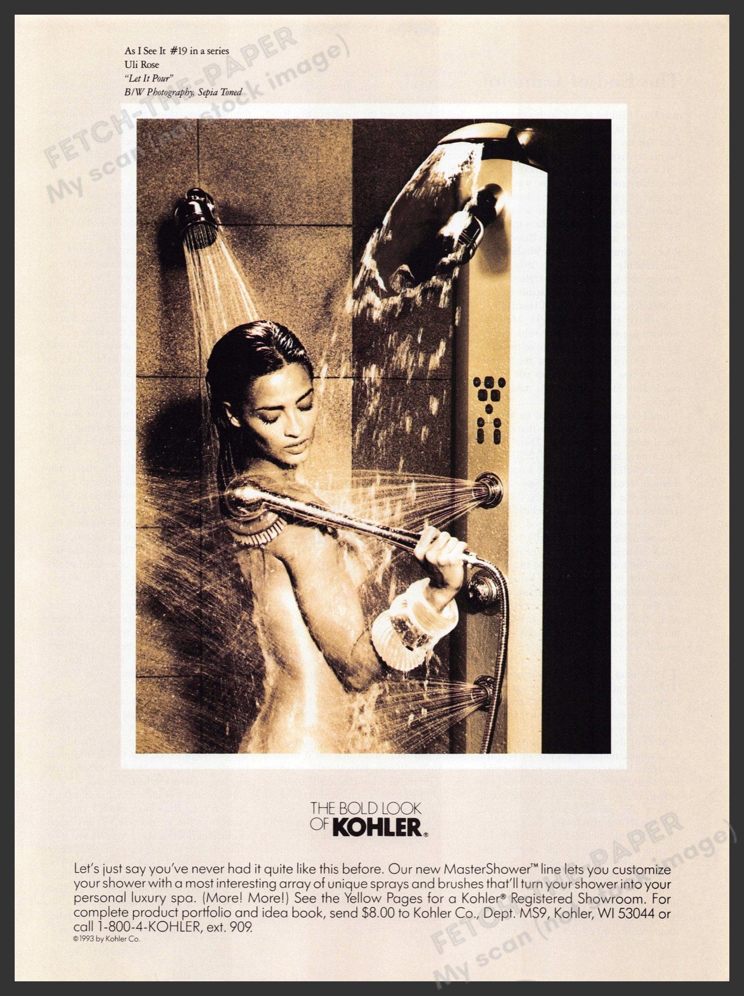 Kohler Shower Heads 1990s Print Advertisement 1993 Bare Photographer U — Fetch-the-Paper