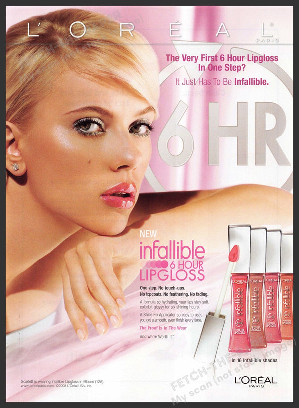L'Oreal 2000s Print Advertisement Ad 2008 Scarlett Johannson Lips — Fetch-the-Paper