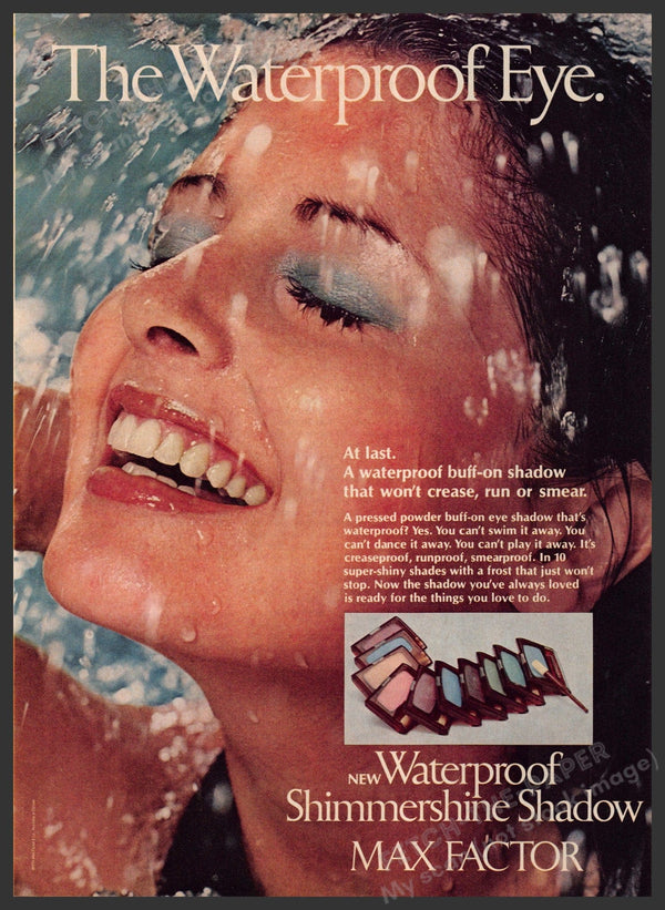 Max Factor Waterproof Eye 1970s Print Ad — Fetch-the-Paper