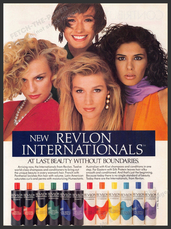Revlon 1990s Magazine Print Advertisement 1990 Internationals Hair Bou — Fetch-the-Paper