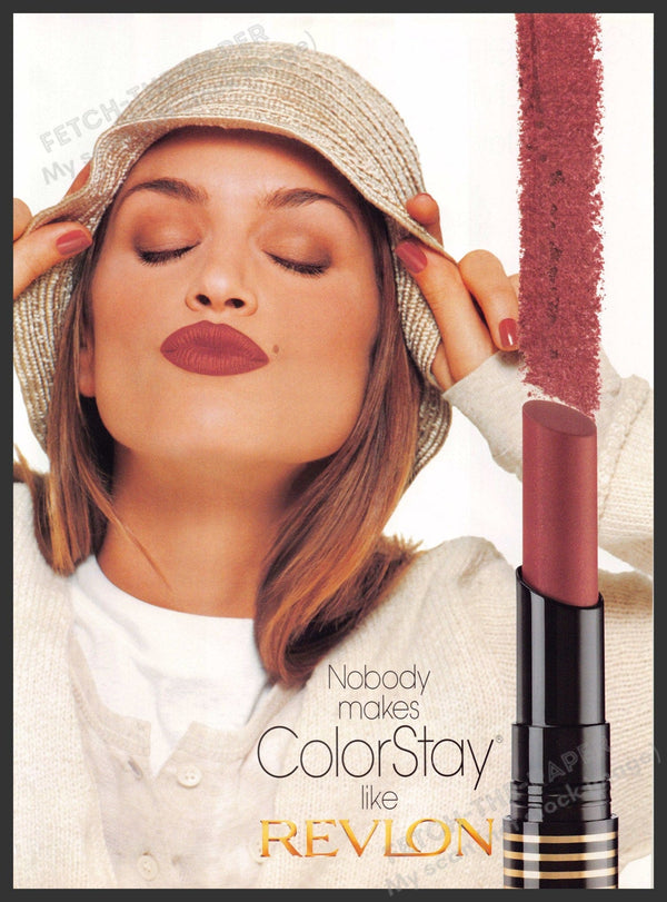 Revlon Colorstay 1990s Magazine Print Advertisement 1998 Cindy Crawfor — Fetch-the-Paper