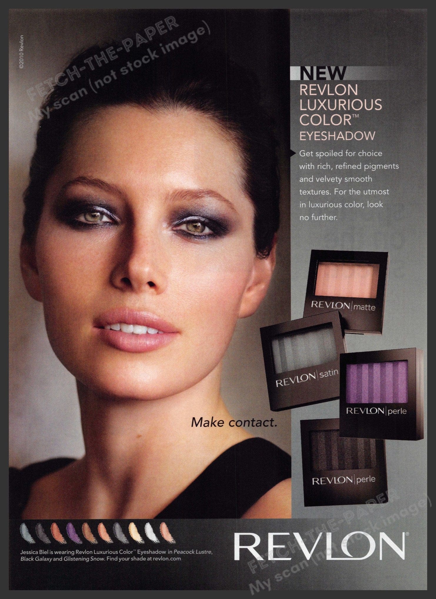 Revlon Jessica Biel 2005 Luxurious Eyeshadow Print Ad — Fetch-the-Paper