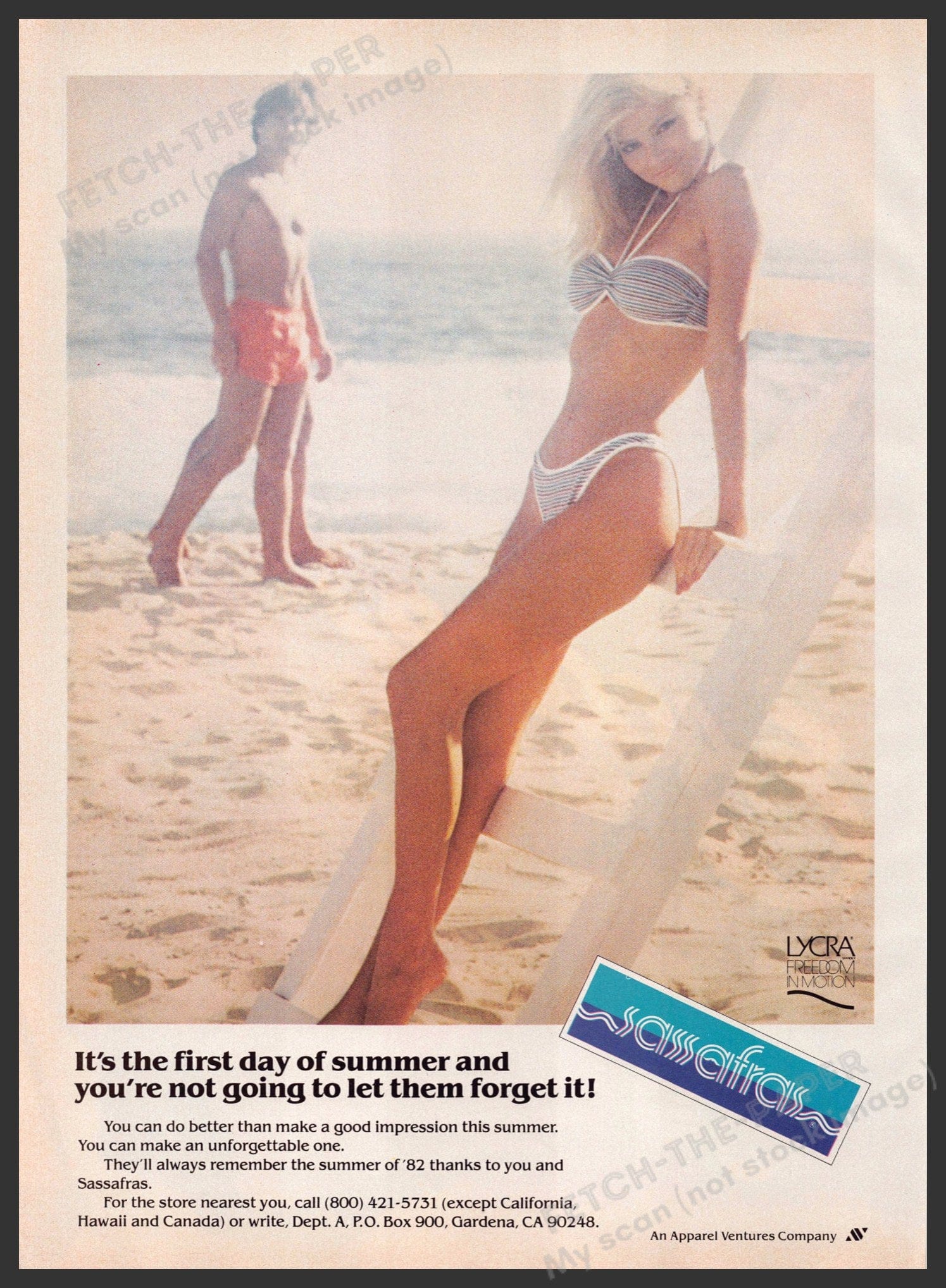 Sassafras Swimwear 1980s Print Ad — Fetch-the-Paper