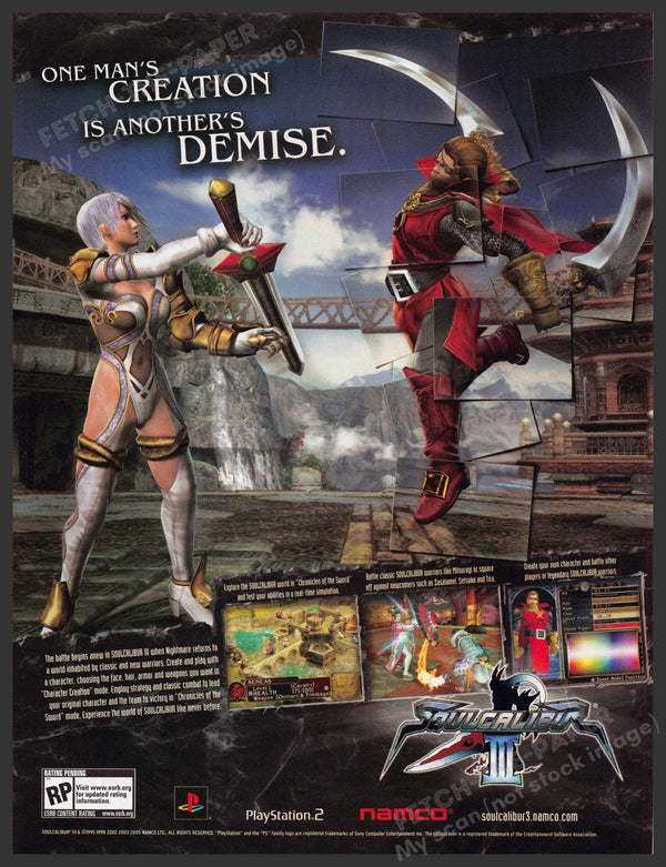 Soulcalibur III Video Game 2000s Print Ad — Fetch-the-Paper