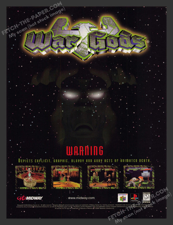 War Gods 1990s Video Game Print Advertisement — Fetch-the-Paper