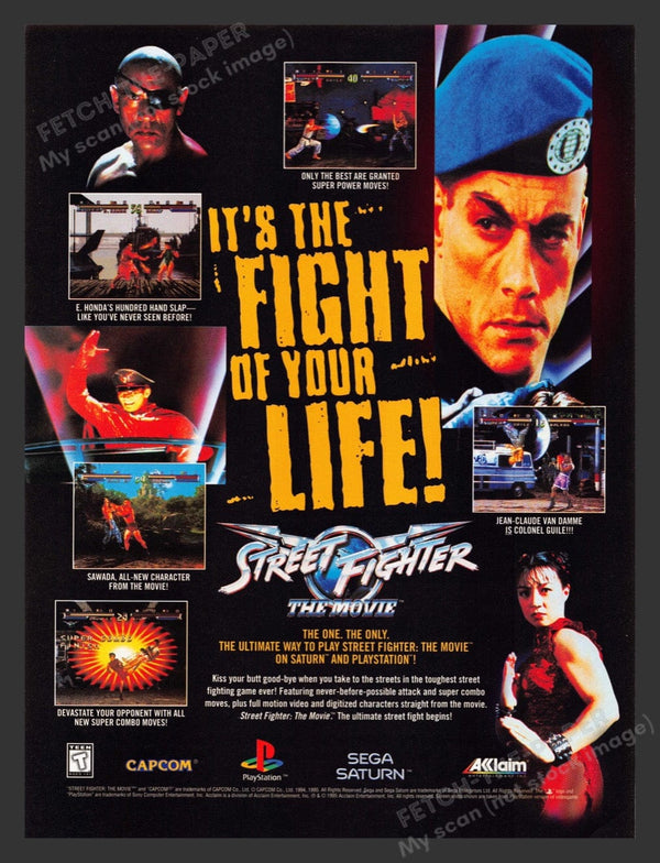 1995 Street Fighter The Movie Video Game Print Advertisement — Fetch-the-Paper