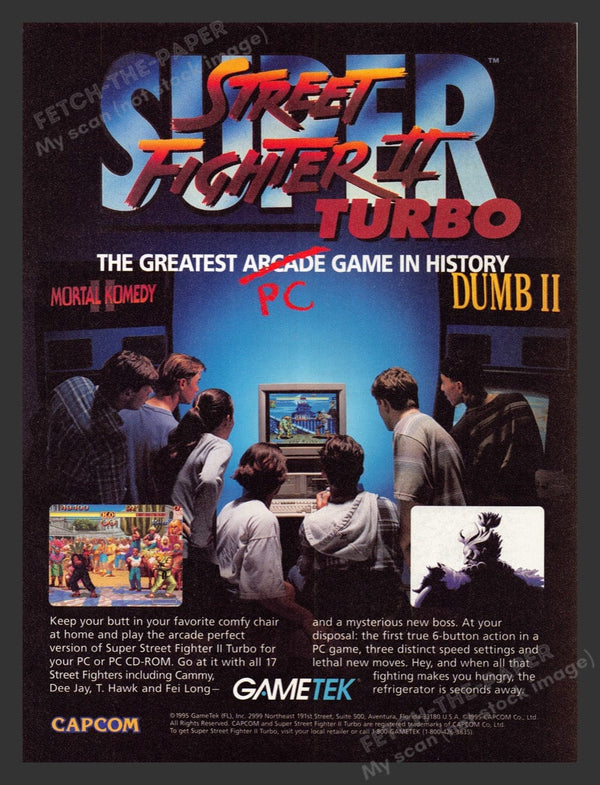 1995 Super Street Fighter II PC Video Game Print Advertisement — Fetch-the-Paper