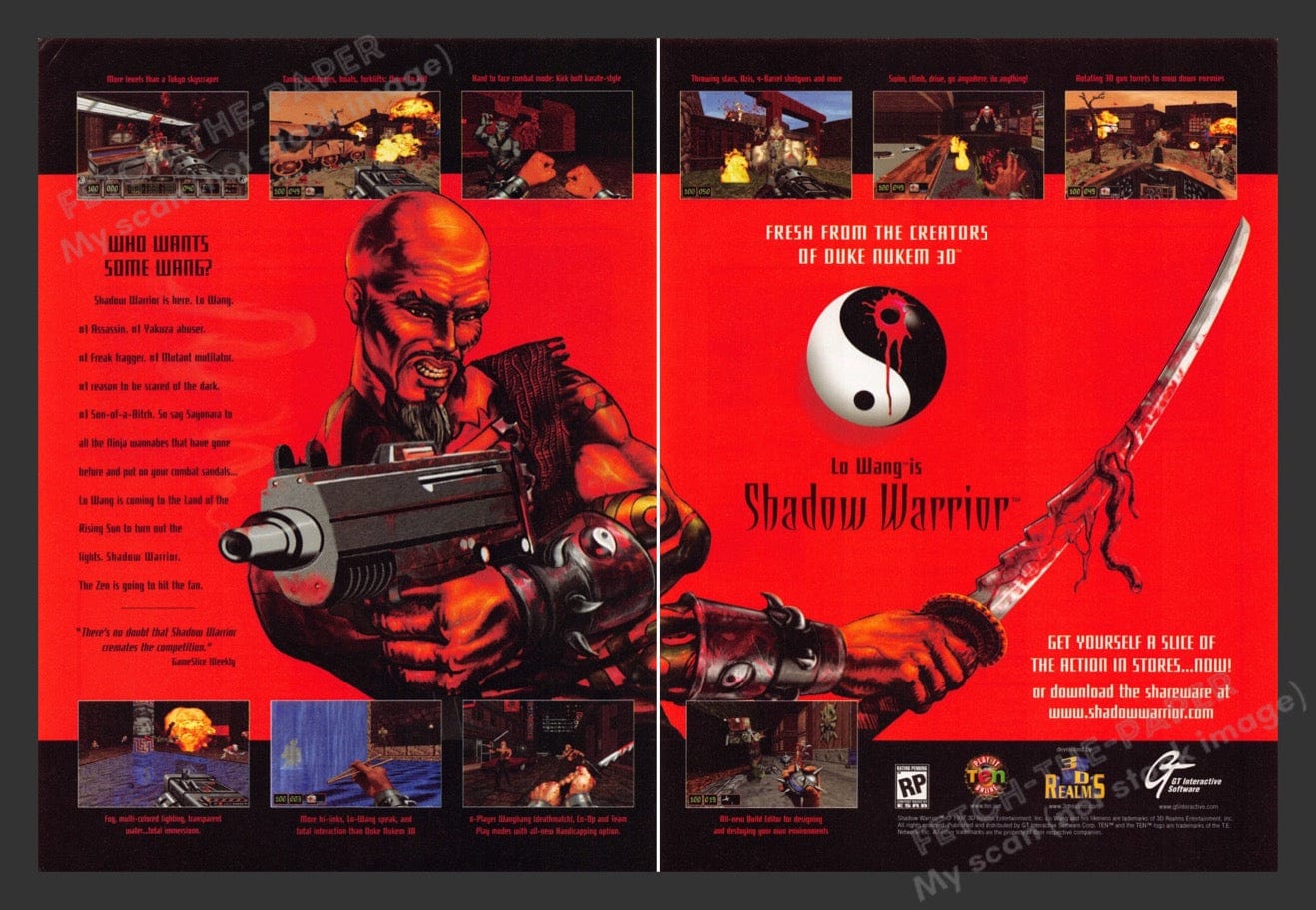 1997 Shadow Warrior Lo Wang Video Game Print Advertisement (2 Pages) — Fetch-the-Paper