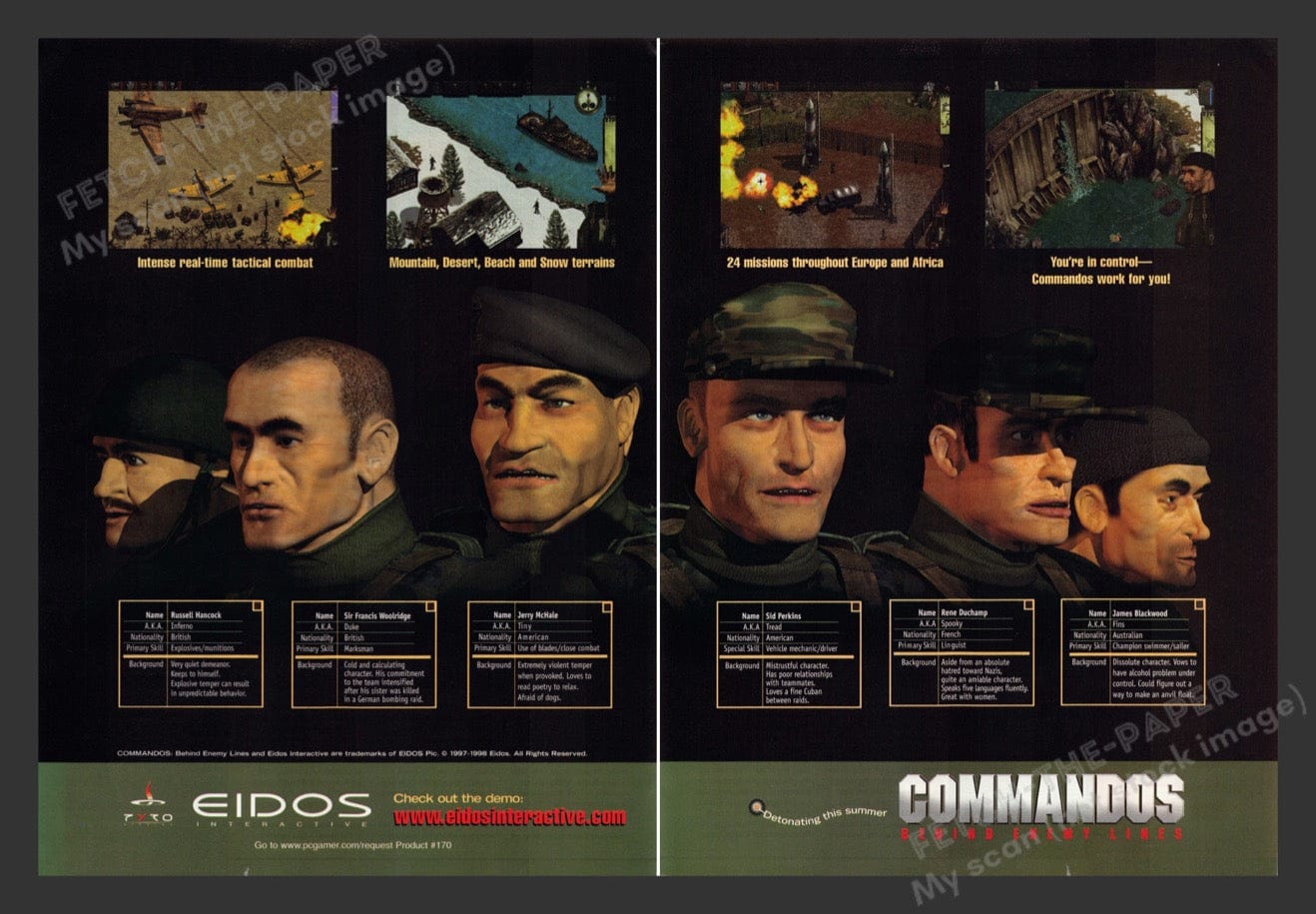 1998 Commandos: Behind Enemy Lines Video Game Print Advertisement (2 P — Fetch-the-Paper