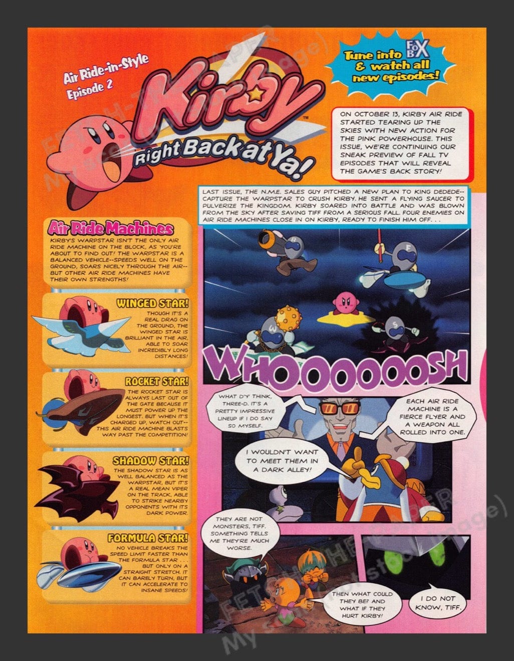 Kirby Air Ride-in-style 2003 Comic Video Game Print Ad — Fetch-the-Paper