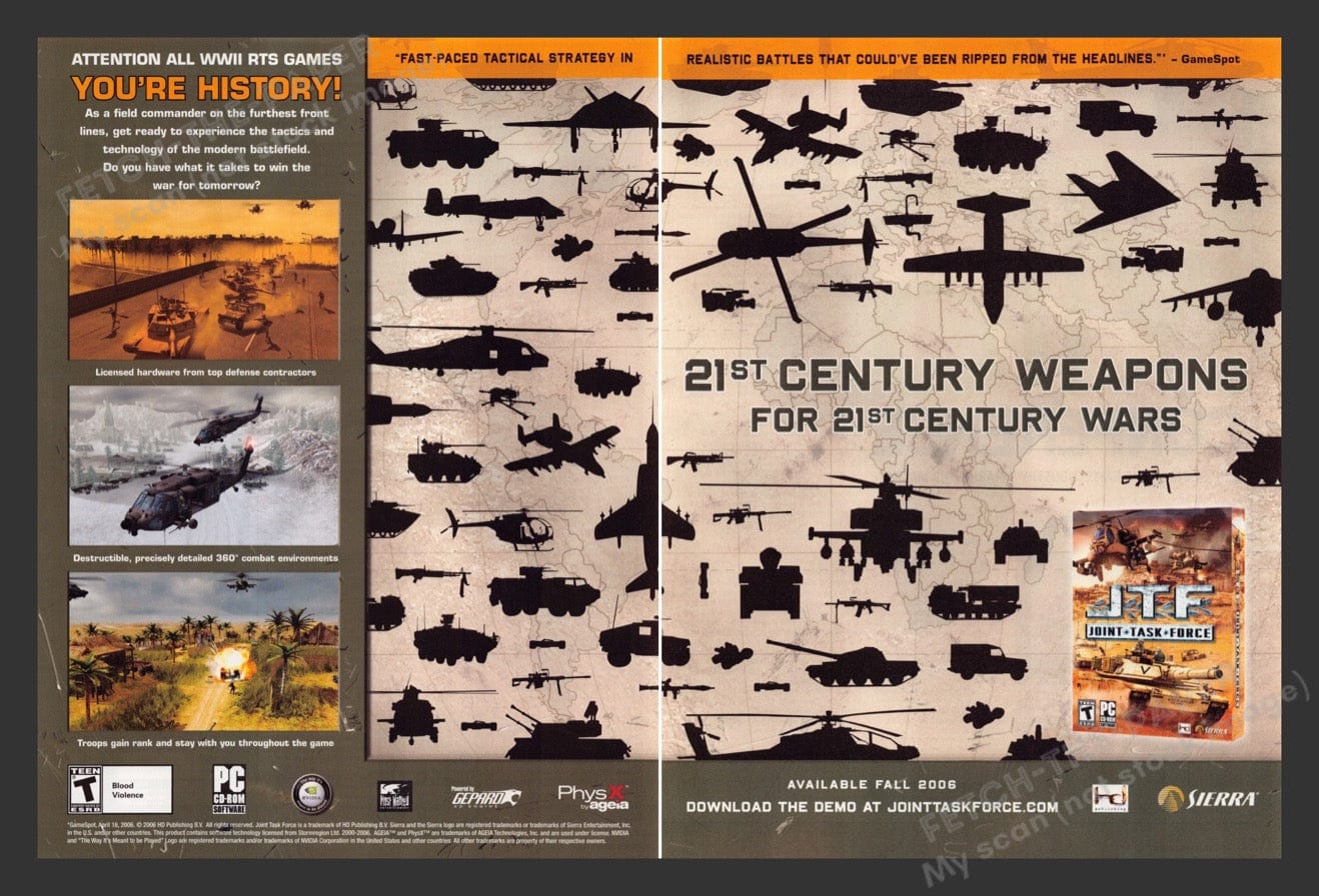 2006 JTF Joint Task Force Video Game Print Advertisement (2 pgs) — Fetch-the-Paper