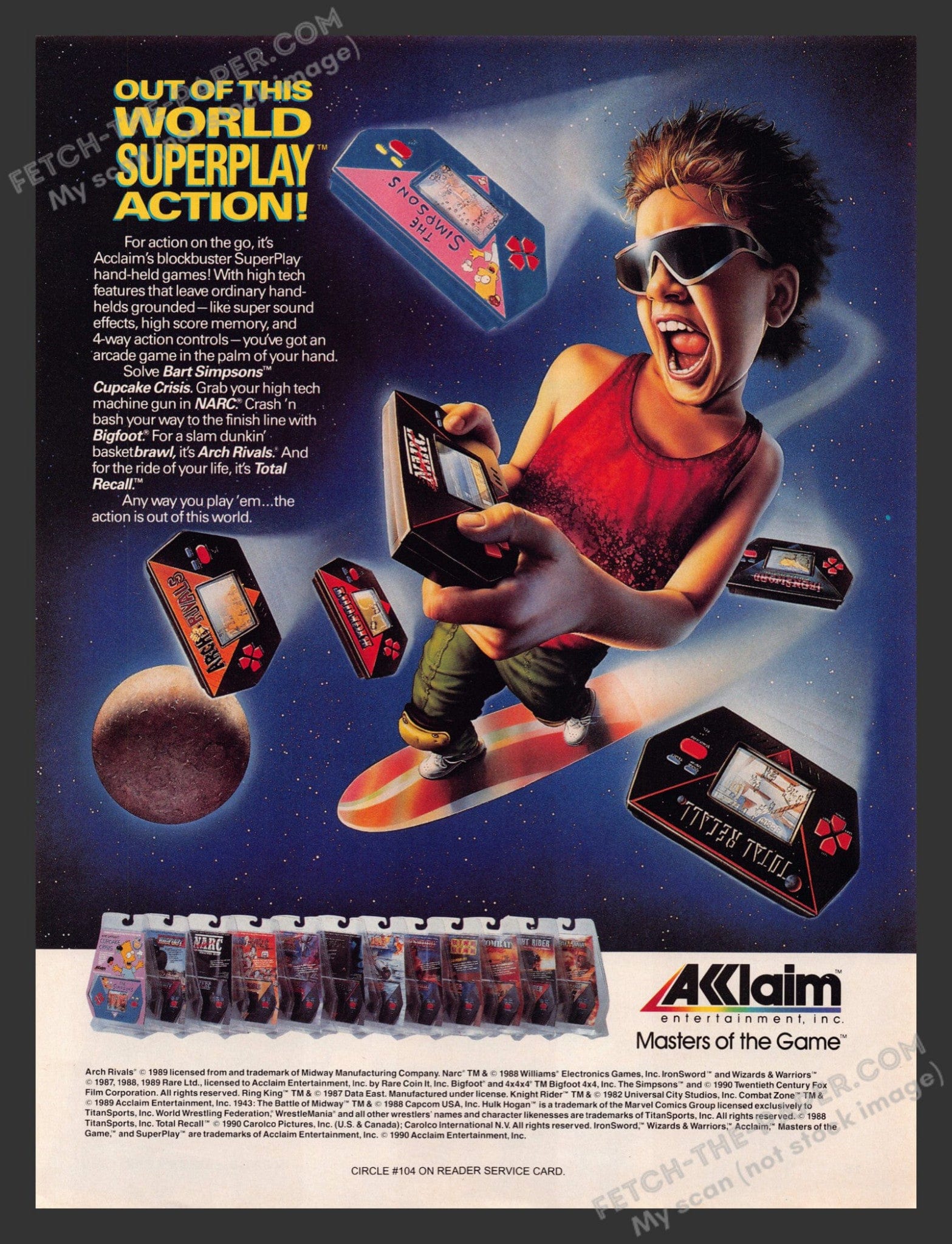Acclaim SuperPlay Video Game 1990s Print Advertisement 1990 — Fetch-the-Paper