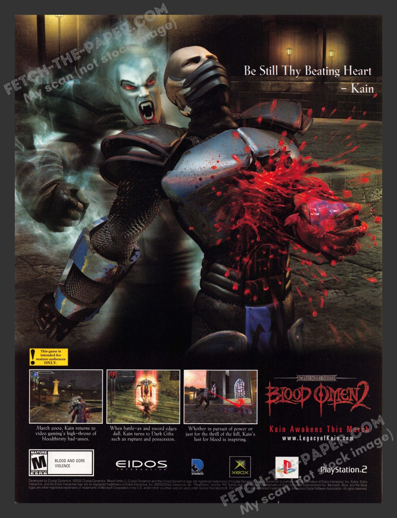 Blood Omen 2 Video Game 2000s Print Advertisement 2002 — Fetch-the-Paper
