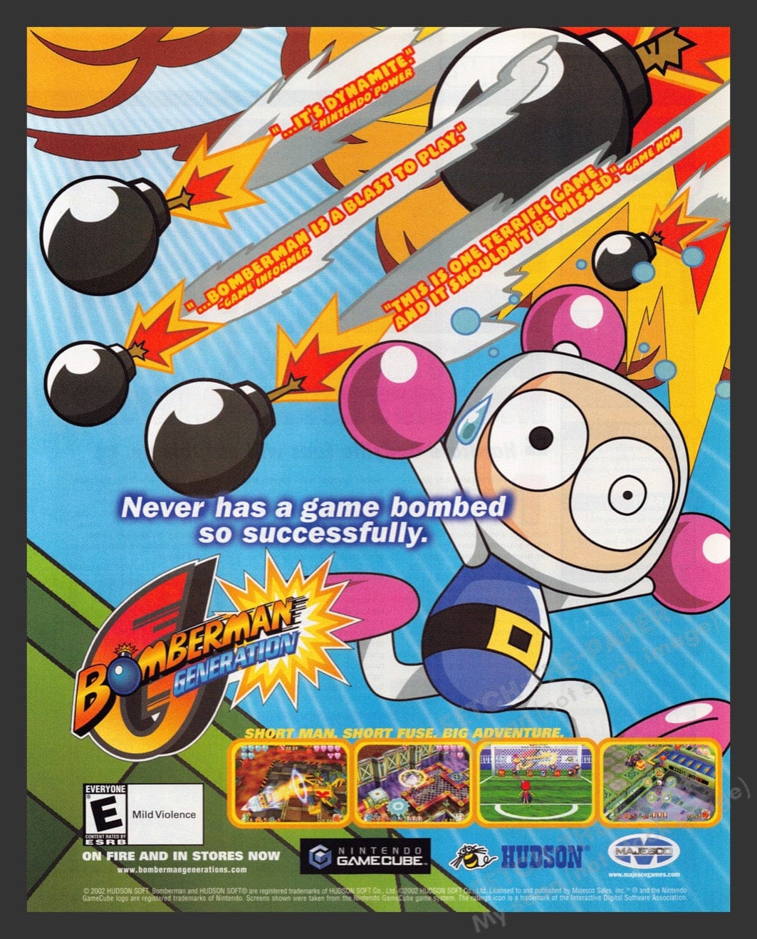 Bomberman Generation 2000s Video Game Print Advertisement 2002 — Fetch-the-Paper