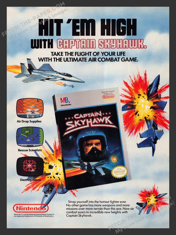 Captain Skyhawk Video Game 1990s Print Advertisement 1990 — Fetch-the-Paper