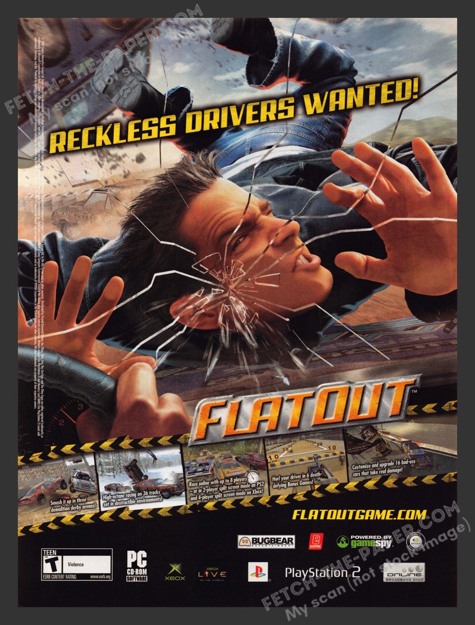 Flatout Video Game 2000s Print Ad — Fetch-the-Paper