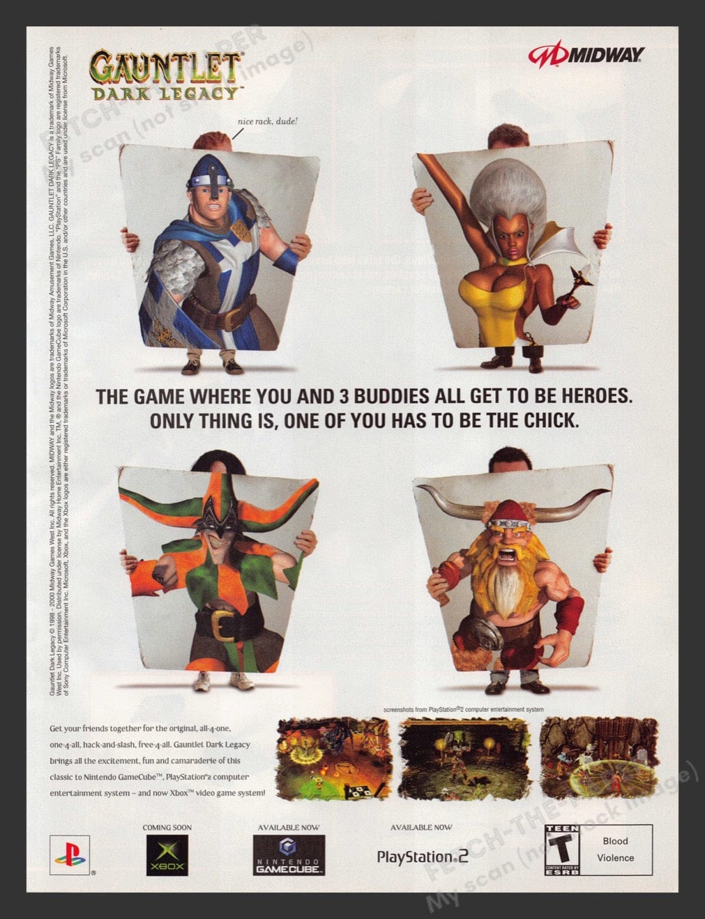 Gauntlet: Dark Legacy One Chick 2000s Video Game Print Advertisement 2 — Fetch-the-Paper