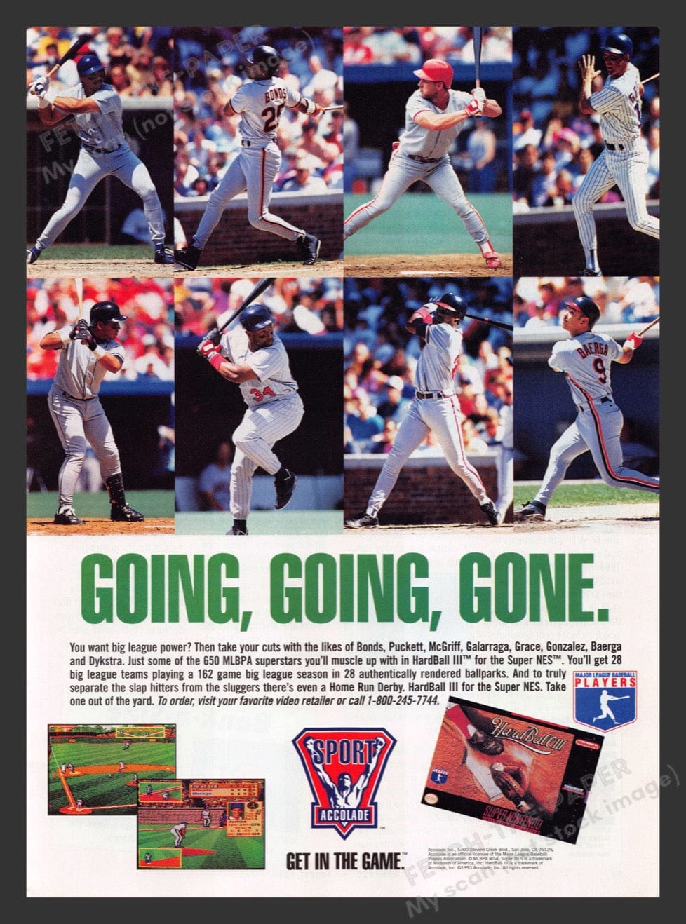HardBall 2 Video Game 1990s Print Advertisement Ad 1994 — Fetch-the-Paper