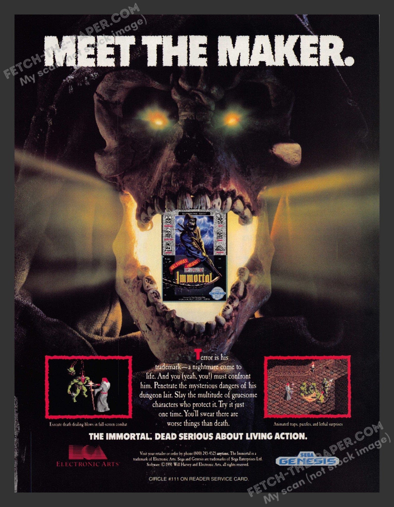 Immortal Video Game 1990s Print Advertisement 1991 — Fetch-the-Paper