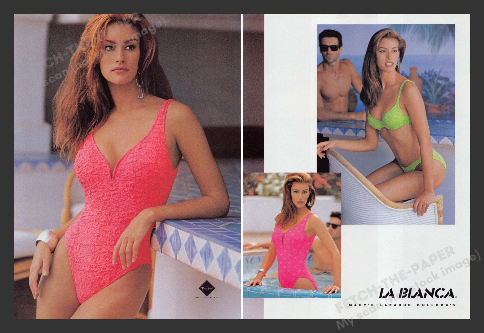 La Blanca Swimwear Models 1990s Print Advertisement Ad (2 Pages) 1993 — Fetch-the-Paper