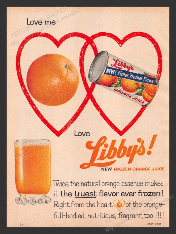 Libby's Frozen Concentrated Orange Juice 1960s Print Advertisement Ad — Fetch-the-Paper