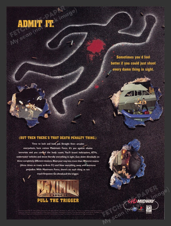 Maximum Force "Pull the trigger" 1990s Video Game Print Advertisement — Fetch-the-Paper