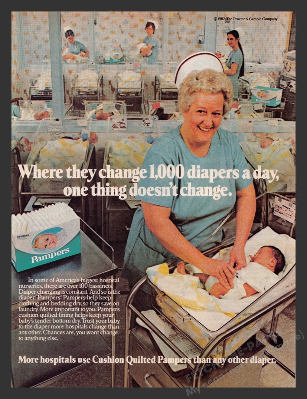 Pampers Diapers Hospital Nursery 1980s Print Advertisement Ad 1982 ...