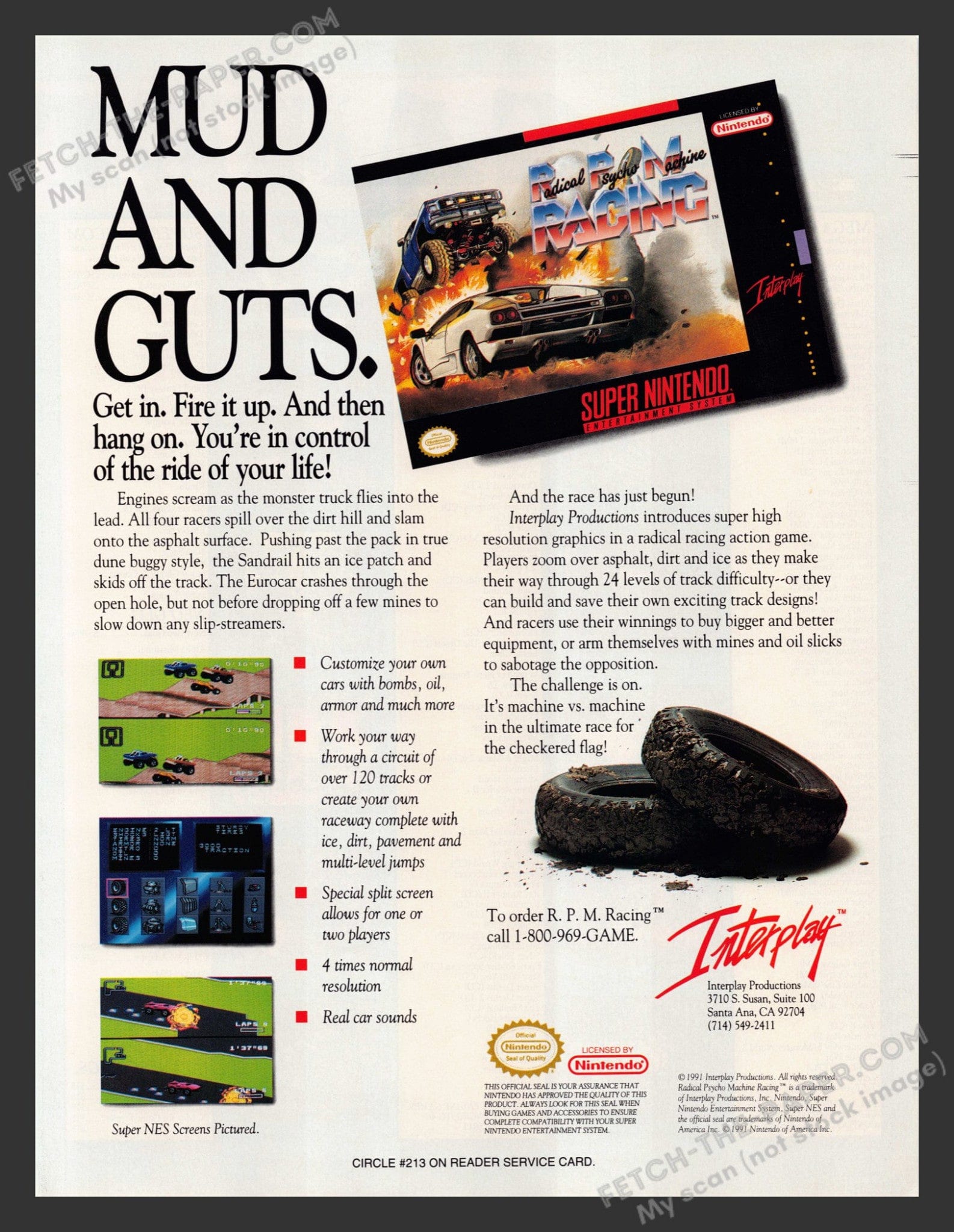 Radical Psycho Racing Video Game 1990s Print Advertisement 1991 — Fetch-the-Paper