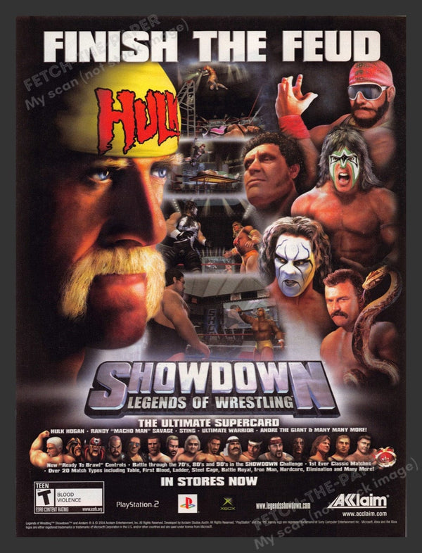 Showdown: Legends of Wrestling 2004 Print Ad - Hulk Hogan, Savage — Fetch-the-Paper