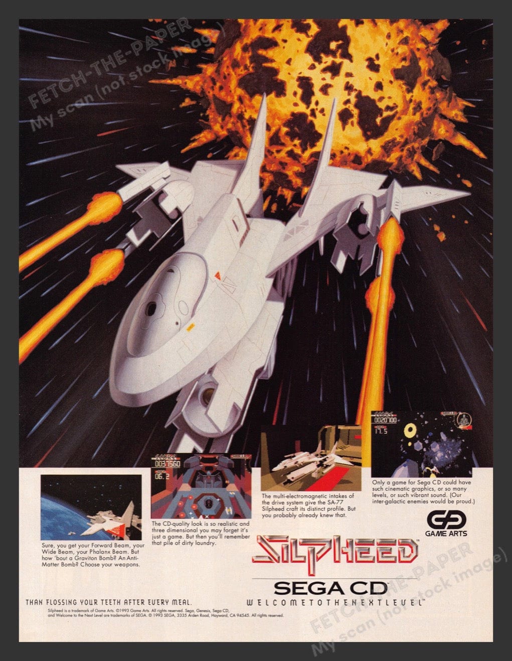 Silpheed 1990s Video Game Print Advertisement 1993 — Fetch-the-Paper