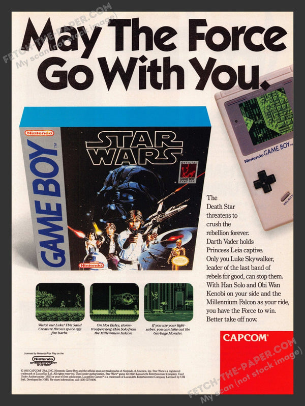 Star Wars Video Game 1990s Print Advertisement 1992 — Fetch-the-Paper