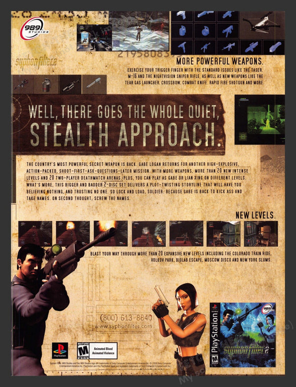 Syphon Filter 2 Video Game 2000 Print Advertisement — Fetch-the-Paper