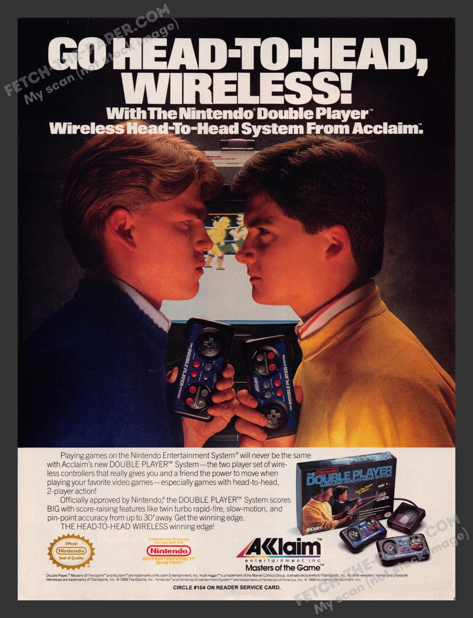 The Double Player Video Game 1990s Print Advertisement 1990 — Fetch-the-Paper