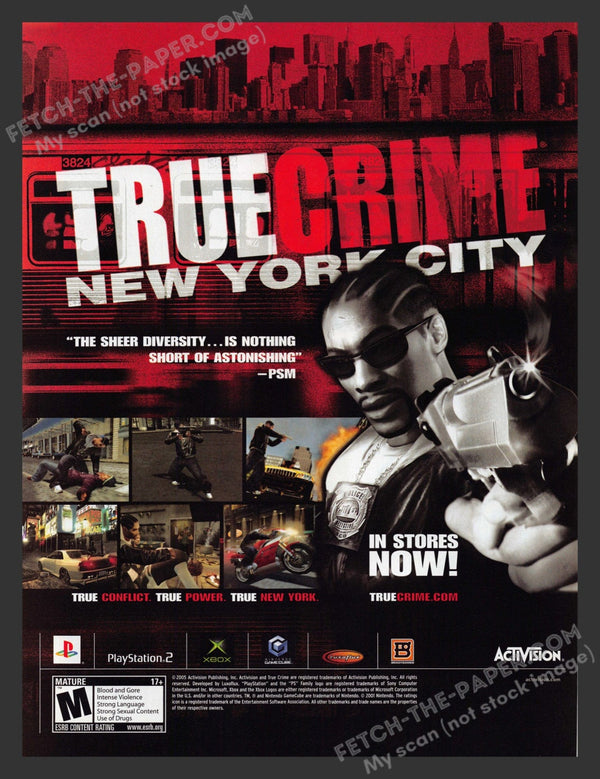True Crime: New York City Video Game 2000s Print Ad — Fetch-the-Paper
