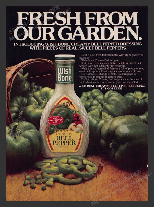 Wish-Bone Creamy Bell Pepper Dressing 1980s Print Advertisement Ad 198 — Fetch-the-Paper