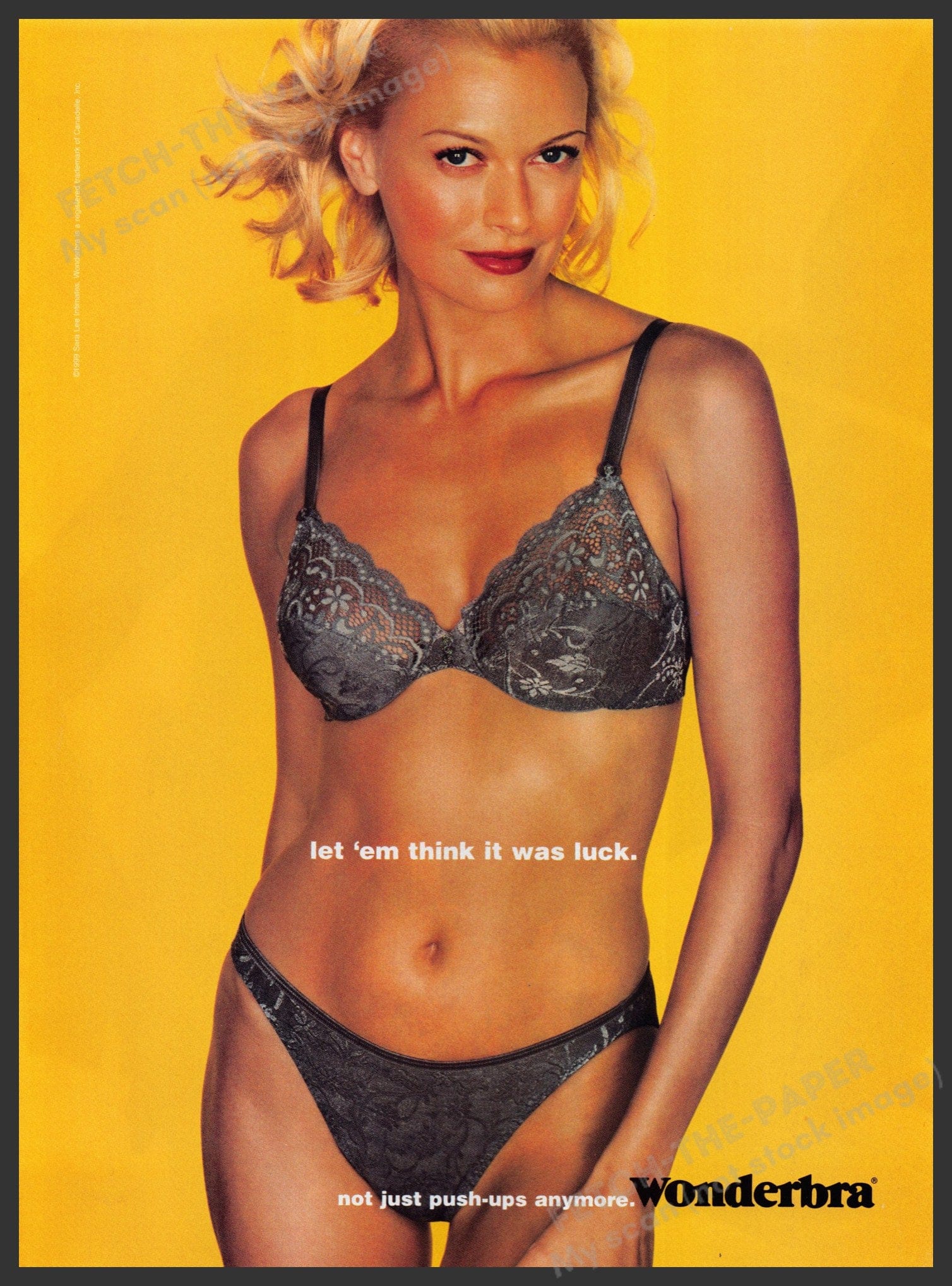 Wonderbra Lingerie 1990s Print Advertisement Ad 1999 Bra Luck — Fetch-the-Paper