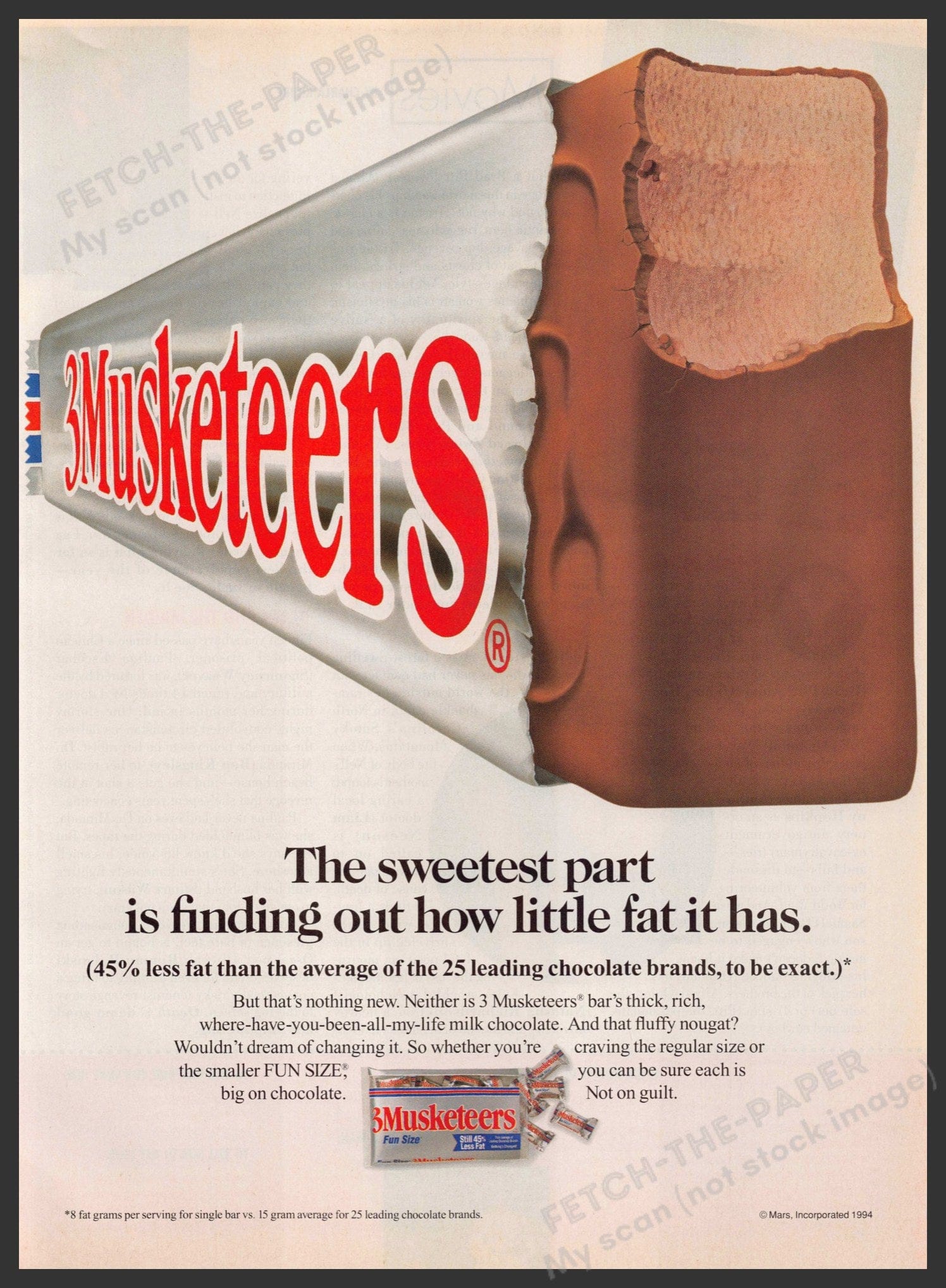3 Musketeers Candy Bar 1995 Print Ad - Low Fat Vintage Collectible ...