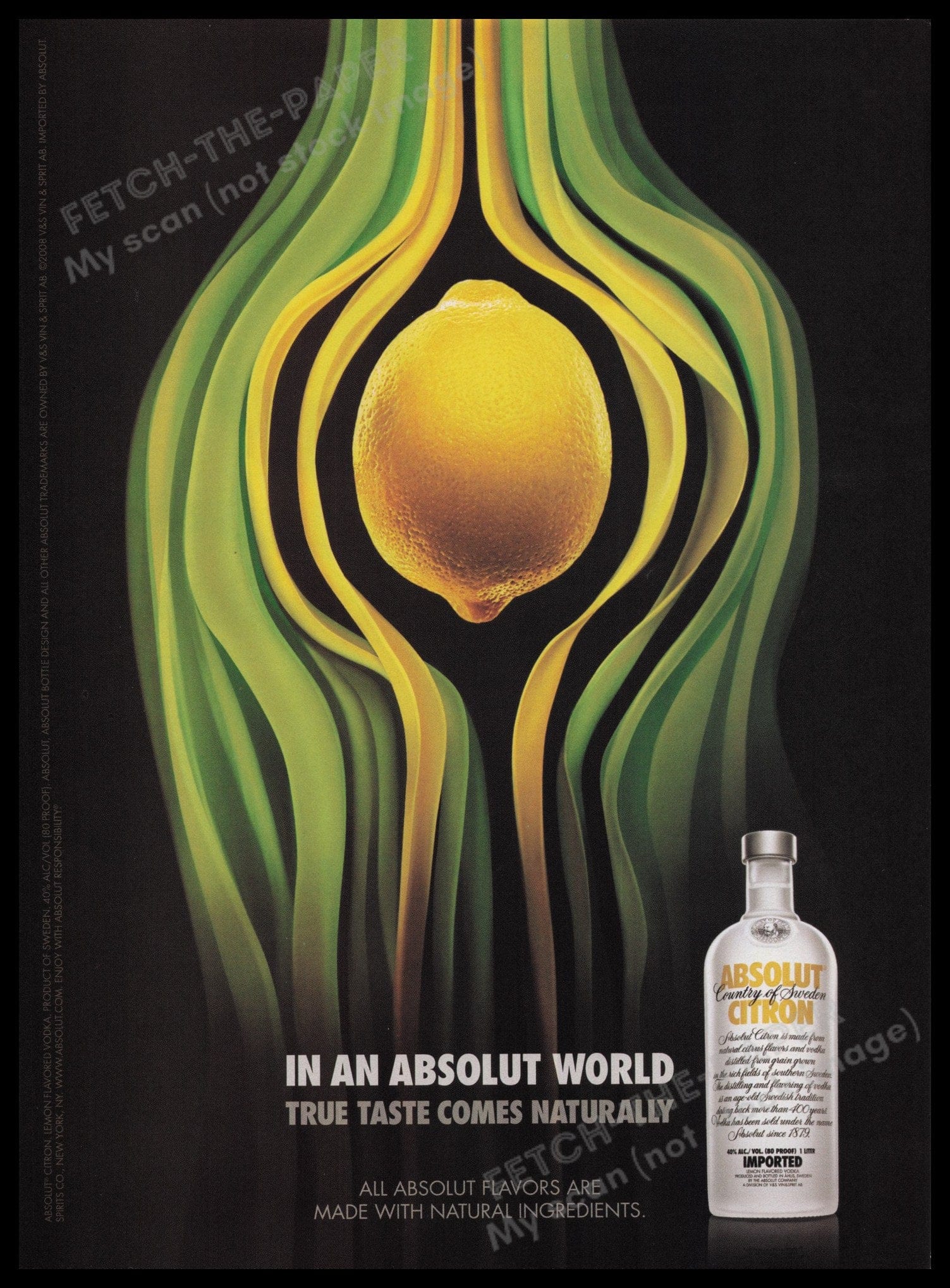 Absolut Citron Vodka 2000s Print Advertisement Ad 2008 Lemon — Fetch ...