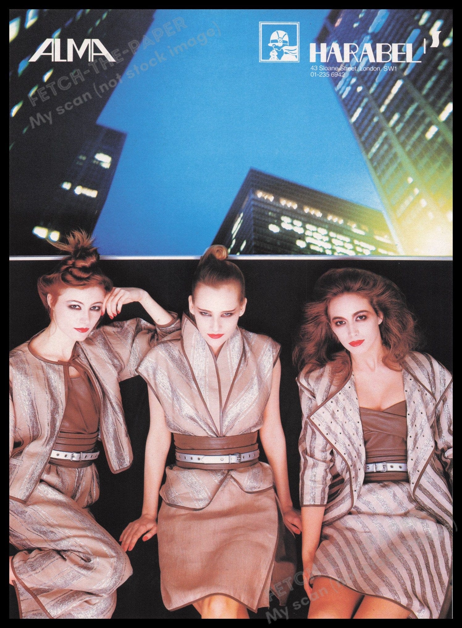 Alma Clothing 1980s Print Advertisement Ad 1982 Cityscape Night Models ...