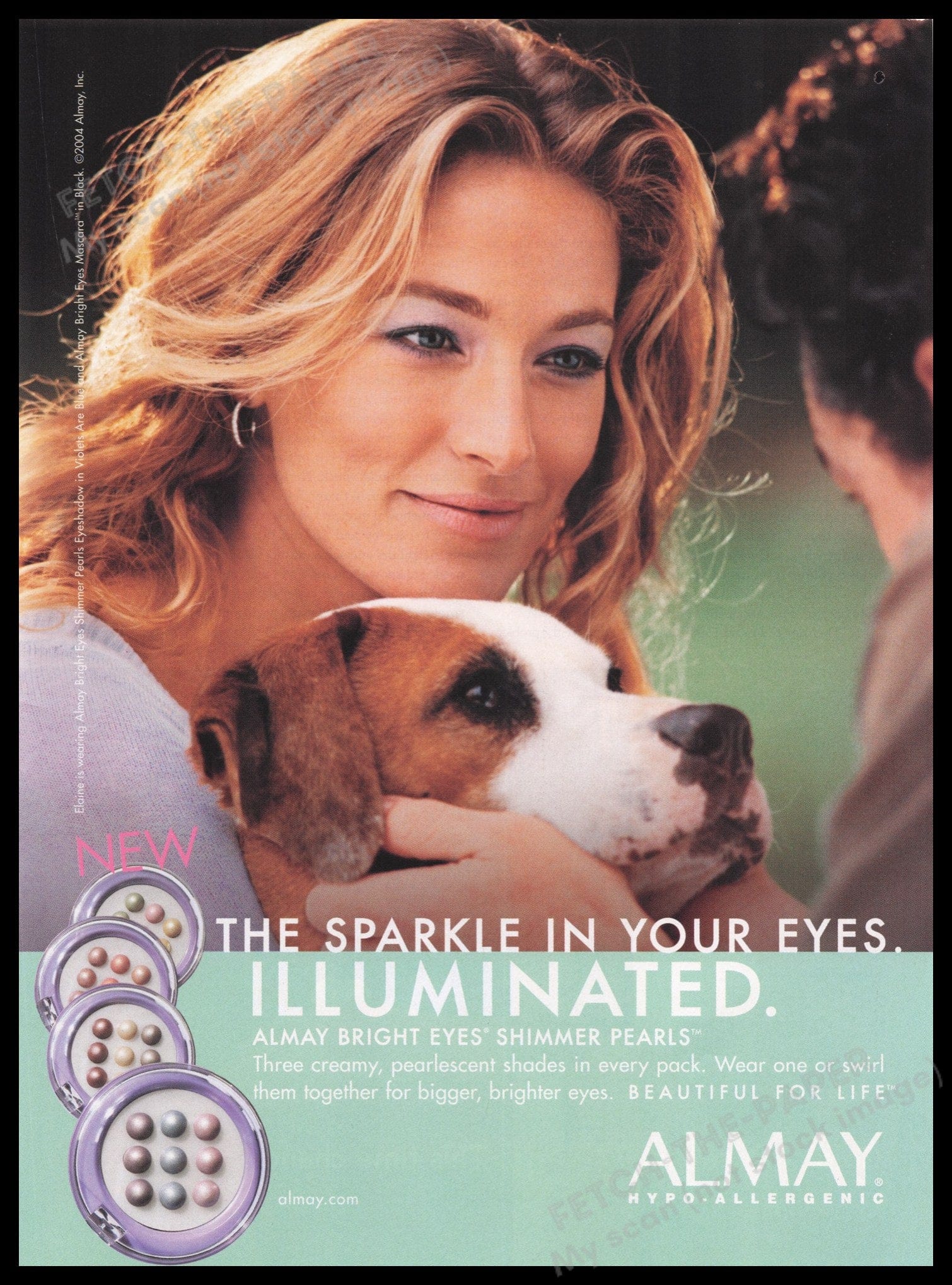 Almay Elaine Irwin Dog 2000s Print Ad 2004 - Bright Eyes Shimmer ...
