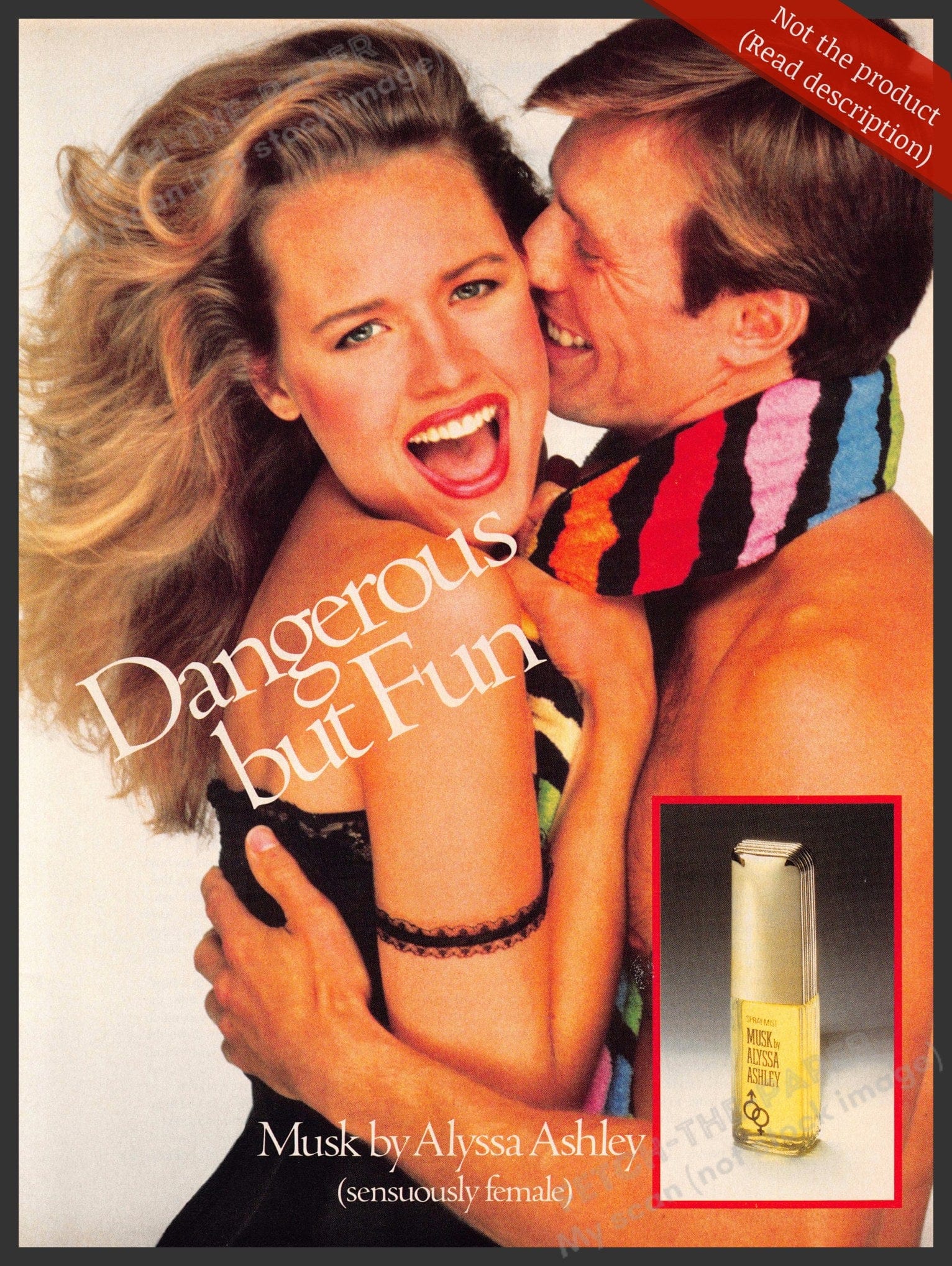 Alyssa Ashley 1980s Magazine Print Advertisement 1989 Musk "Dangerous — Fetch-the-Paper