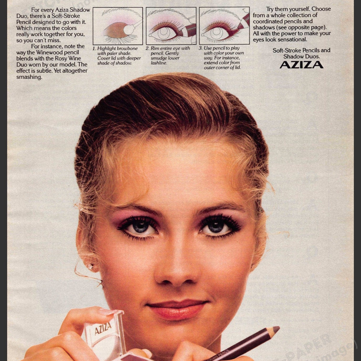 Aziza Eye Pencils 1980s Print Advertisement 1981 Cosmetics — Fetch-the ...