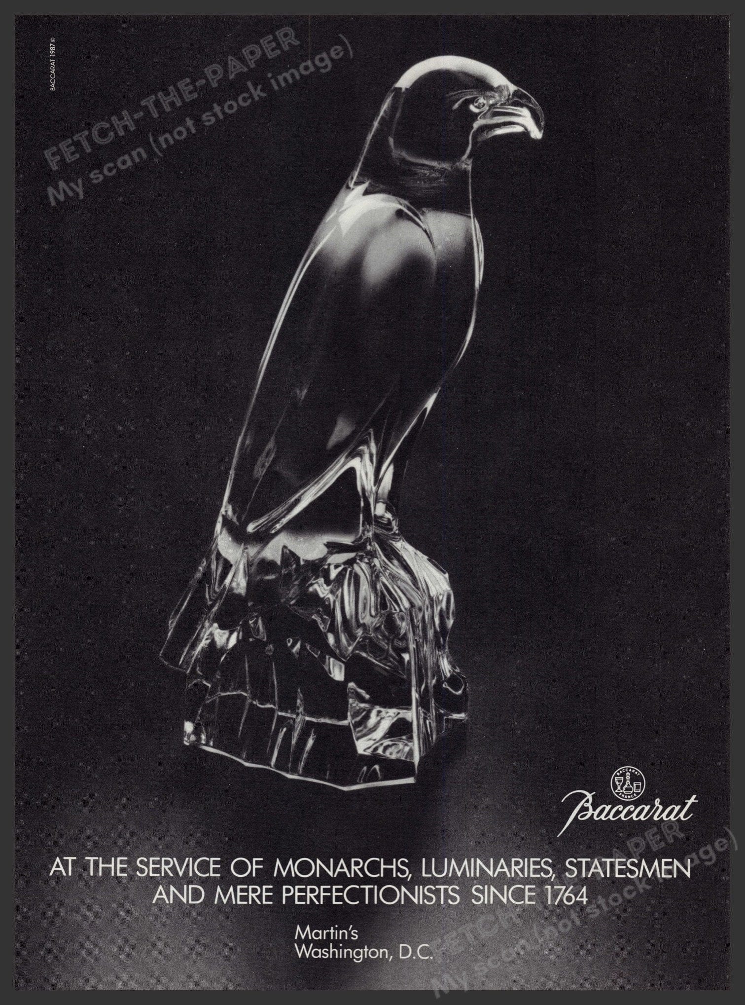 Baccarat Bird Eagle Hawk 1980s Print Advertisement Ad 1987 Crystal ...