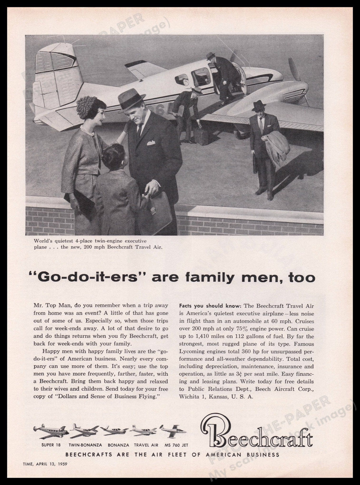 Beechcraft Travel Air Airplane 1950s Print Advertisement Ad 1959 ...