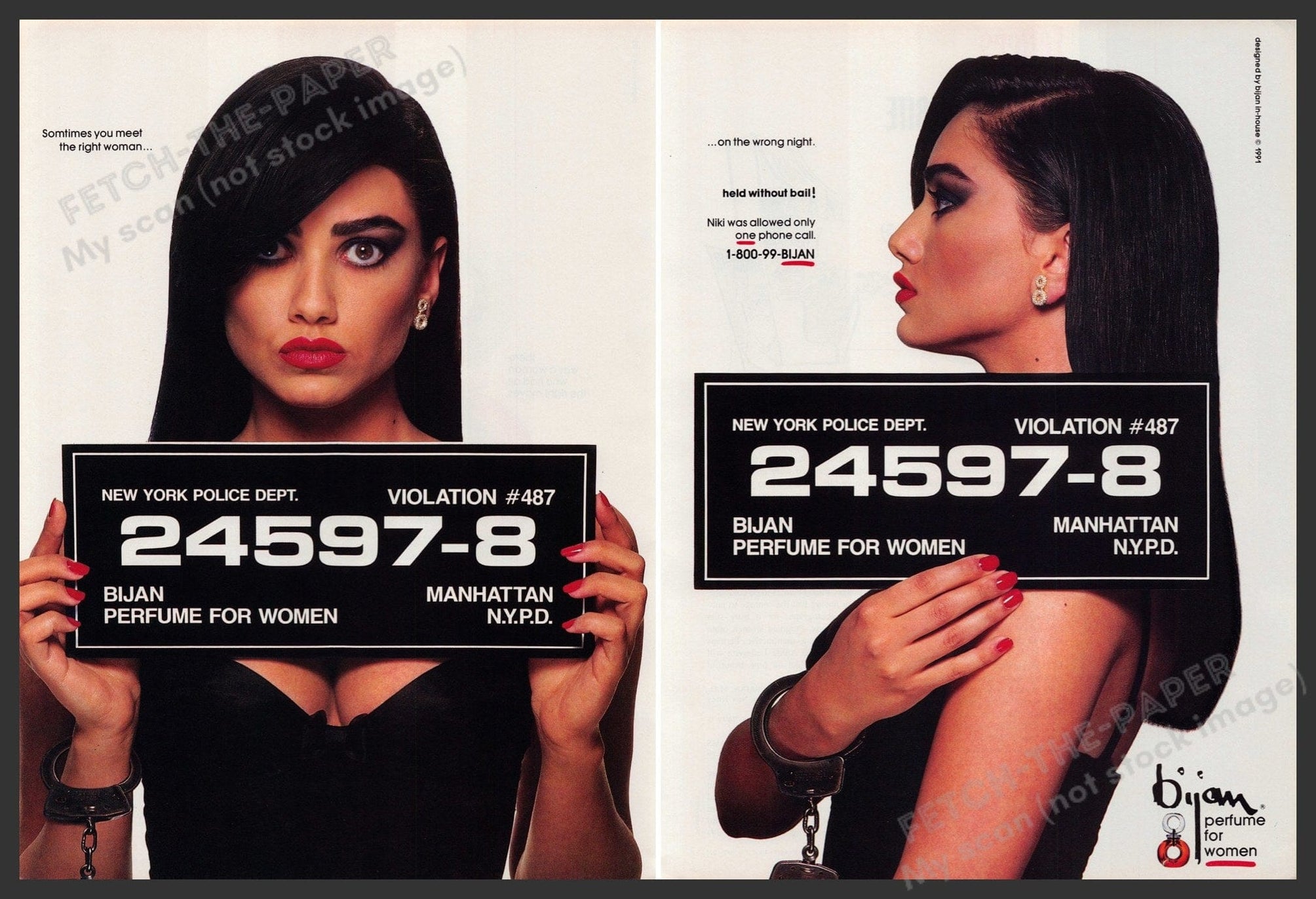 Bijan Niki Khalatbari 1990s Print Advertisement (2 Pgs) 1991 "Held wit — Fetch-the-Paper