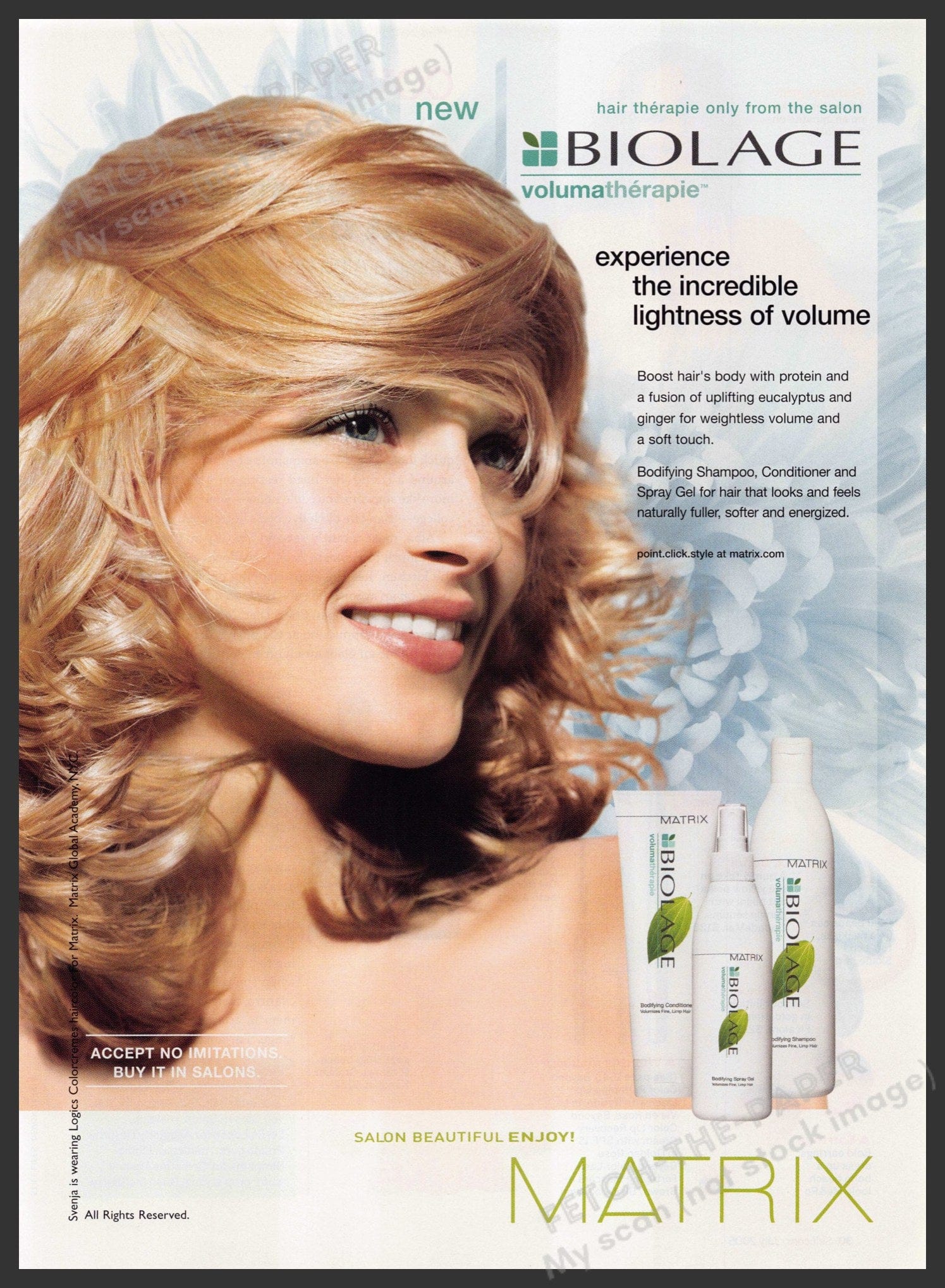 Biolage Matrix 2000s Print Advertisement 2005 Blonde Lightness Hair Be ...