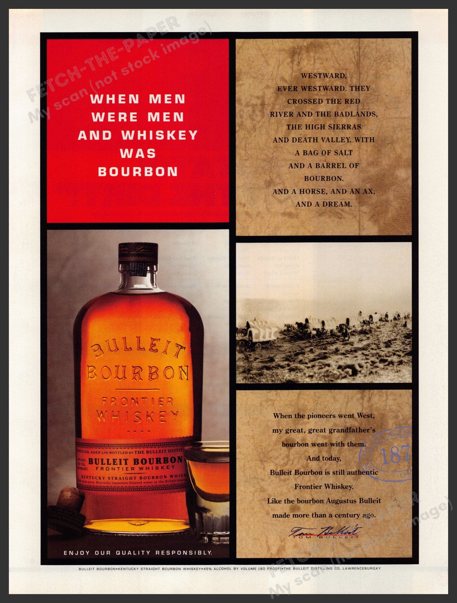 Vintage 2002 Bulleit Bourbon Print Ad - Pioneer Whisky Heritage — Fetch ...