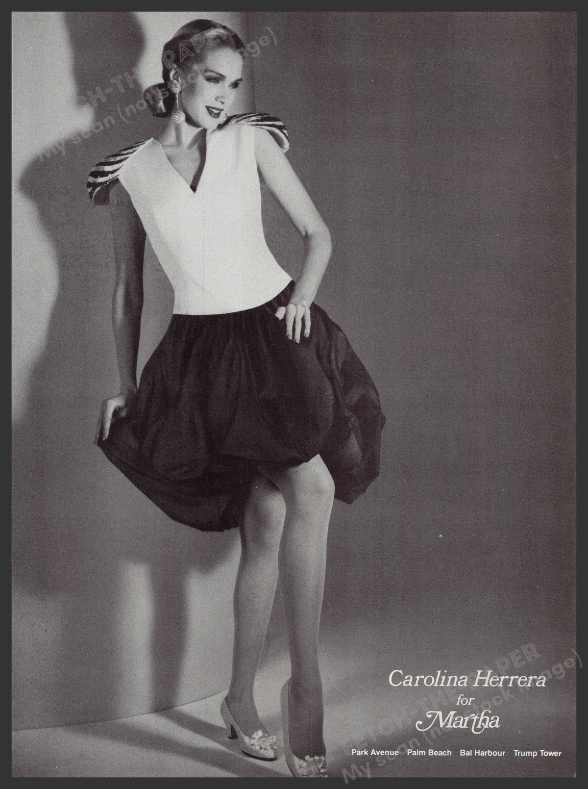 Carolina Herrera for Martha 1980s Print Advertisement Ad 1987 Legs Fas ...