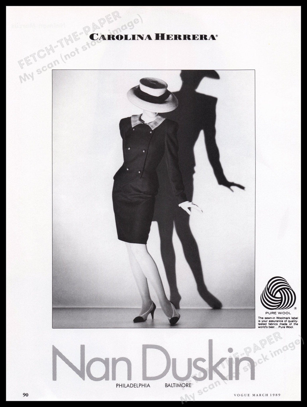 Carolina Herrera Nan Duskin 1980s Print Advertisement Ad 1989 Clothing ...
